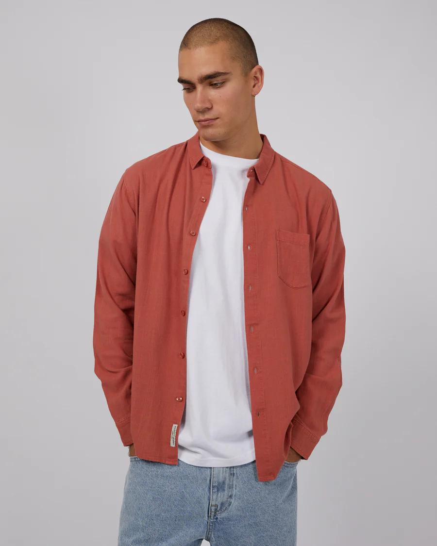 SILENT THEORY - Mason Linen Shirt - Musk | Label A